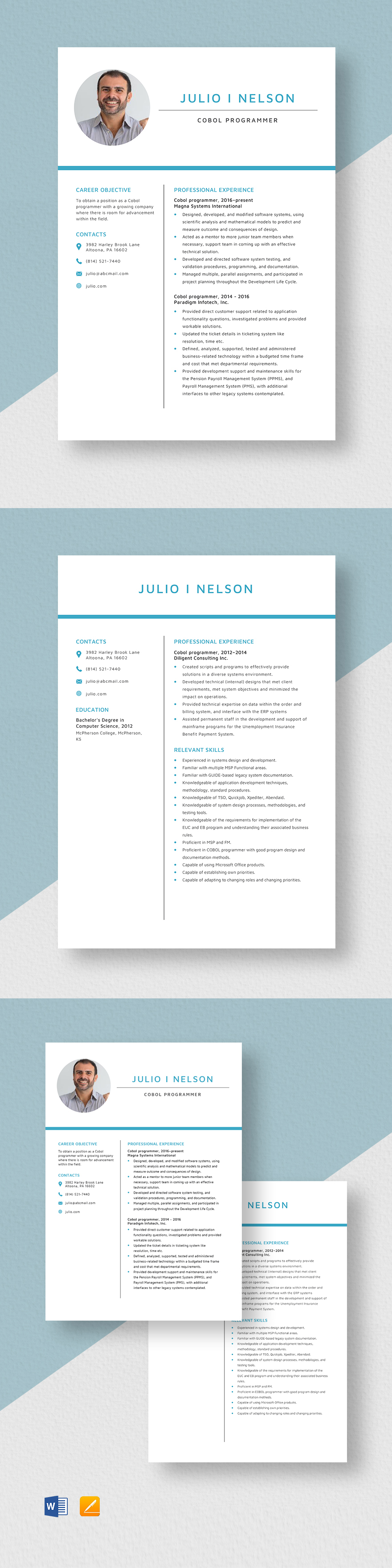 Free Cobol Programmer Resume Template - Word, Apple Pages | Template.net