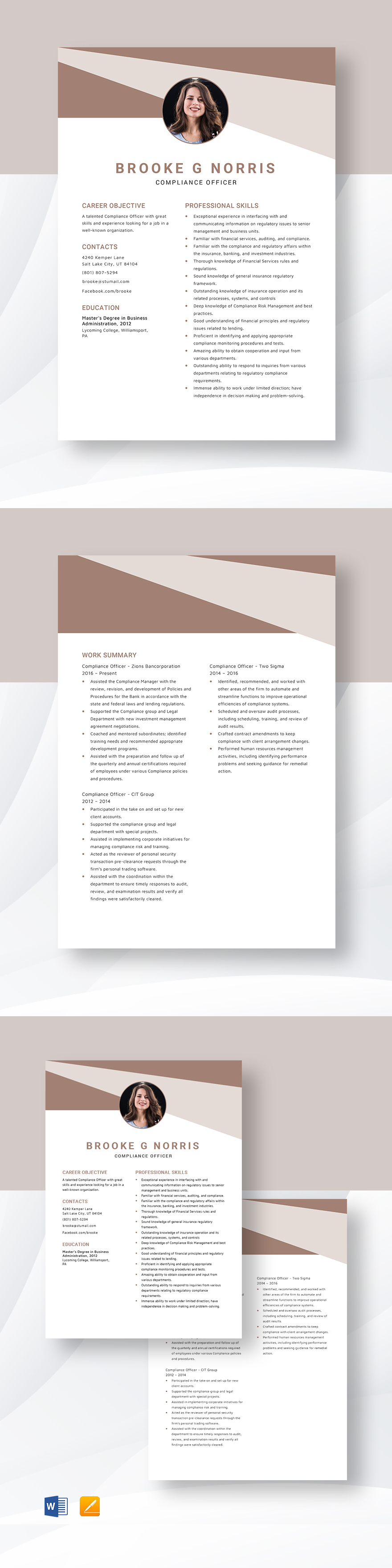 Free Export Compliance Officer Resume Template - Word, Apple Pages | Template.net