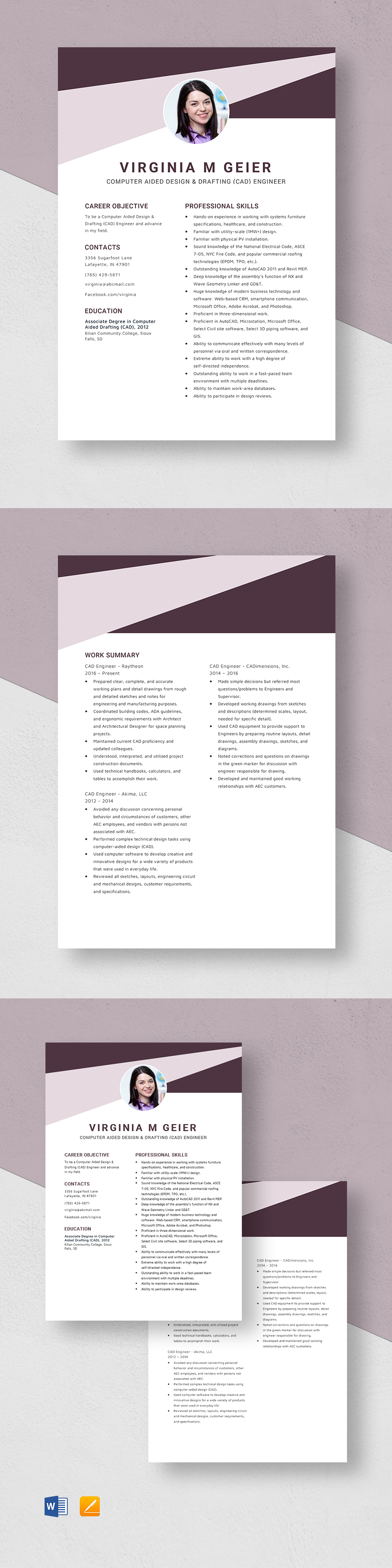 Free Computer Hardware Technician Resume Template - Word, Apple Pages ...