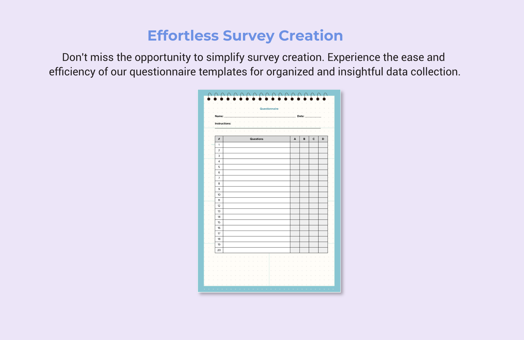Free Blank Questionnaire Template - Download in Word, Google Docs, PDF ...