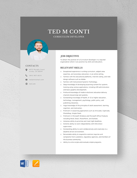 Free Sample Curriculum Vitae Template - Download in Word, Google Docs ...