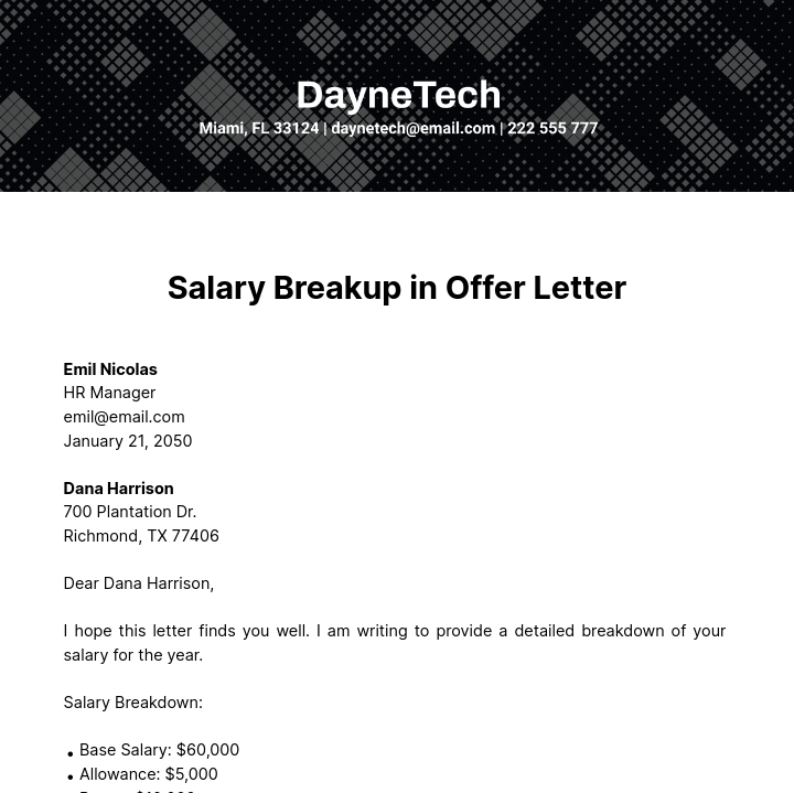 FREE Salary Letter Templates Examples Edit Online Download