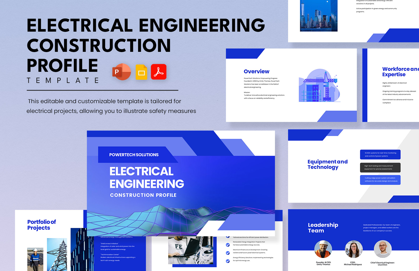 Electrical Engineering Construction Profile Template Download In PDF