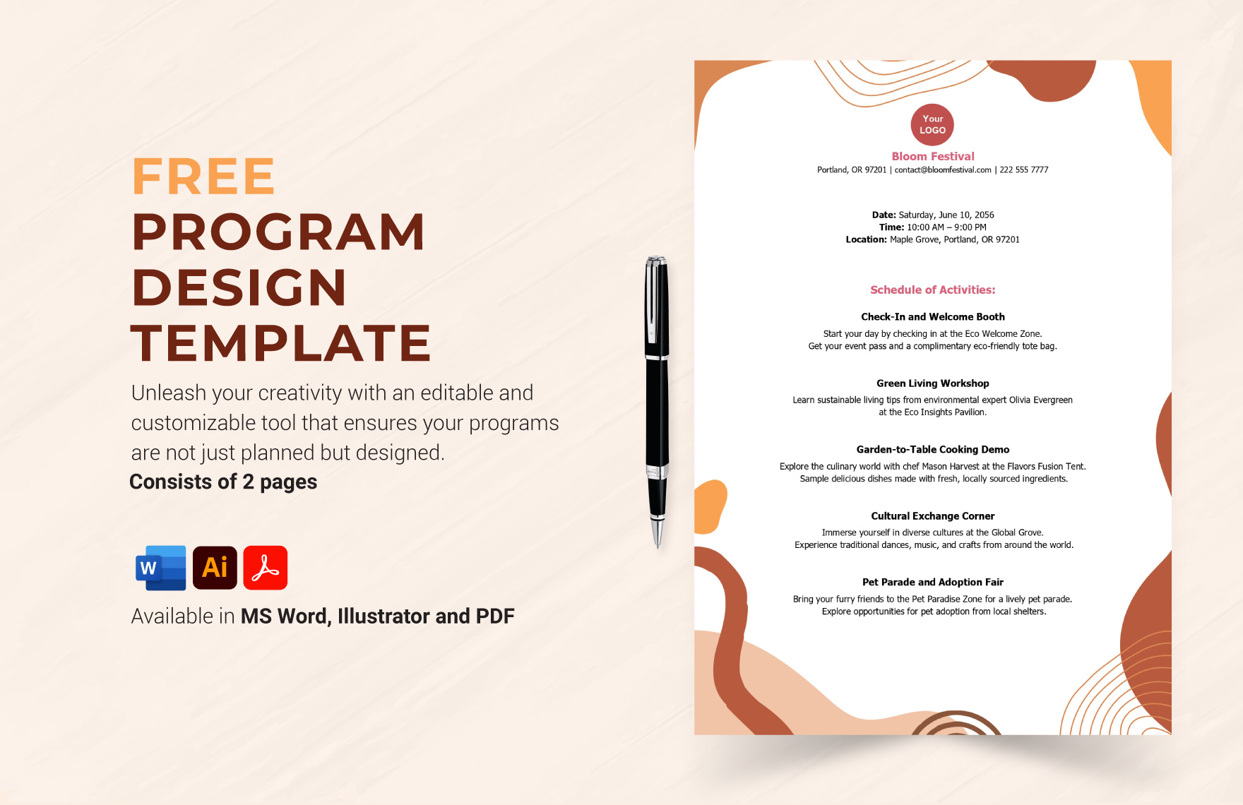 Program Template In Word FREE Download Template