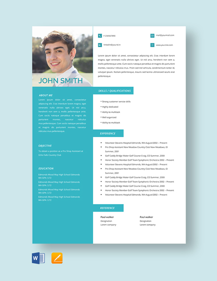 Free Fresher Golf Caddy Resume - Download in Word, Apple Pages ...