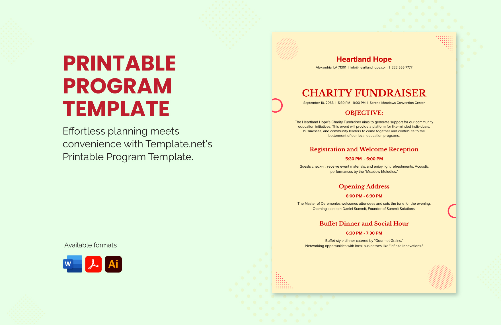 Free Program Design Layout Template Download In Word Google Docs