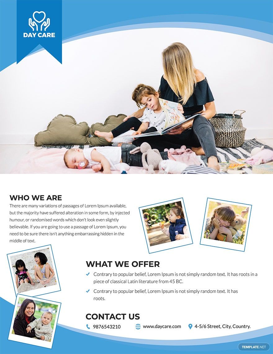 FREE Daycare Flyer Illustrator Template Download Template