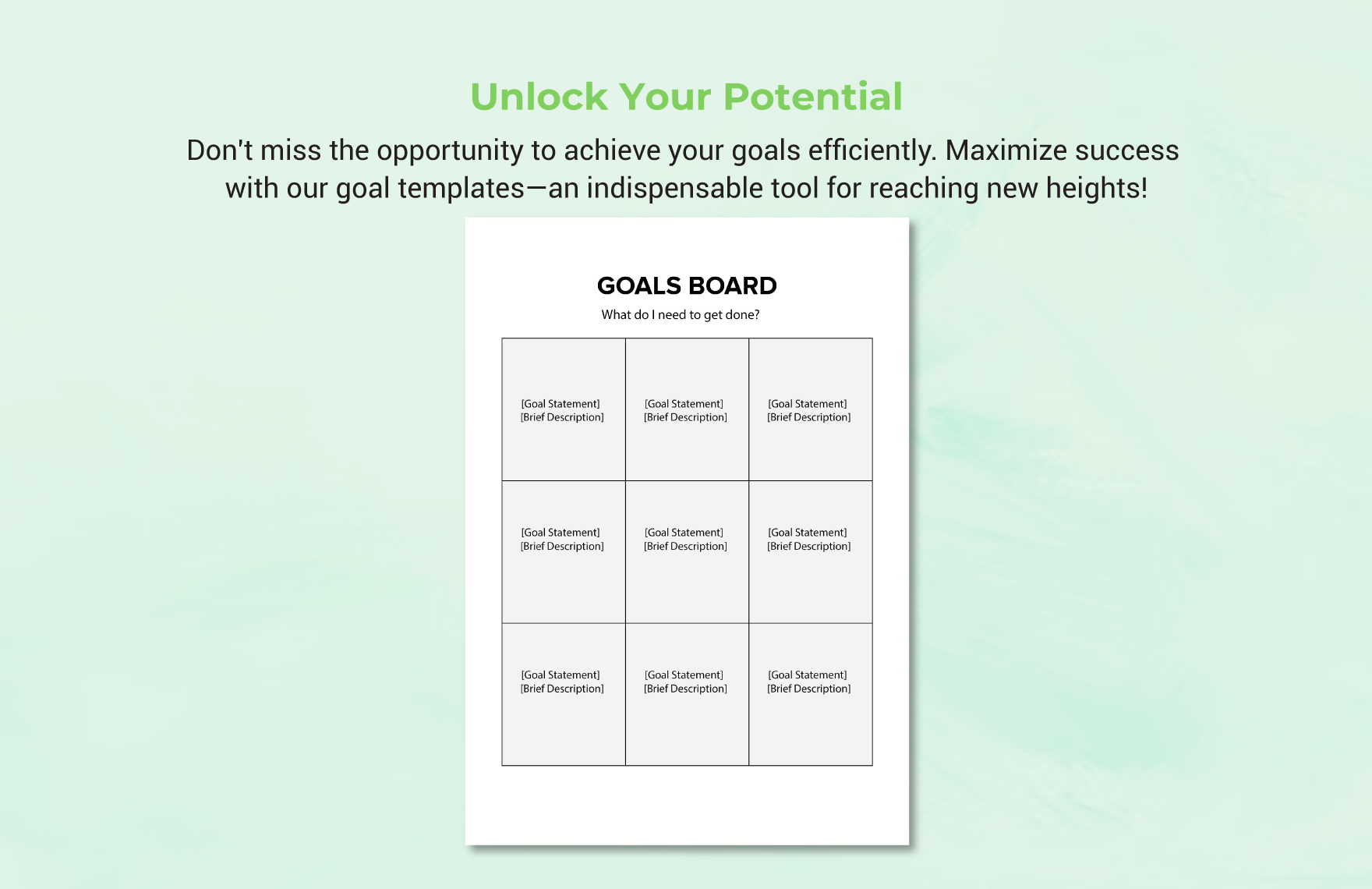 Free Blank Goal Template - Download in Word, Google Docs, PDF ...