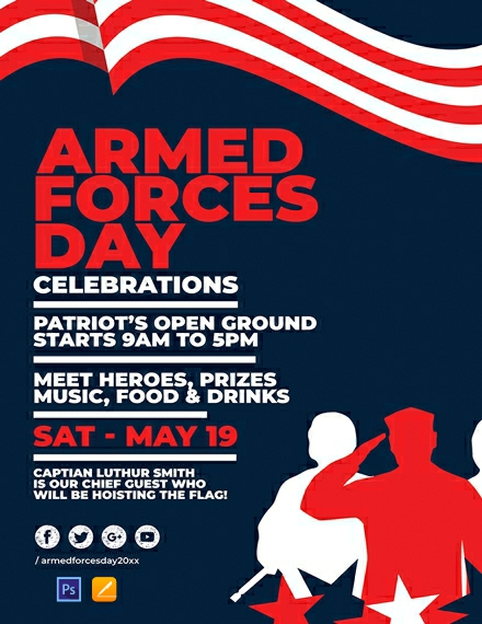 Free Armed Forces Day Poster Template