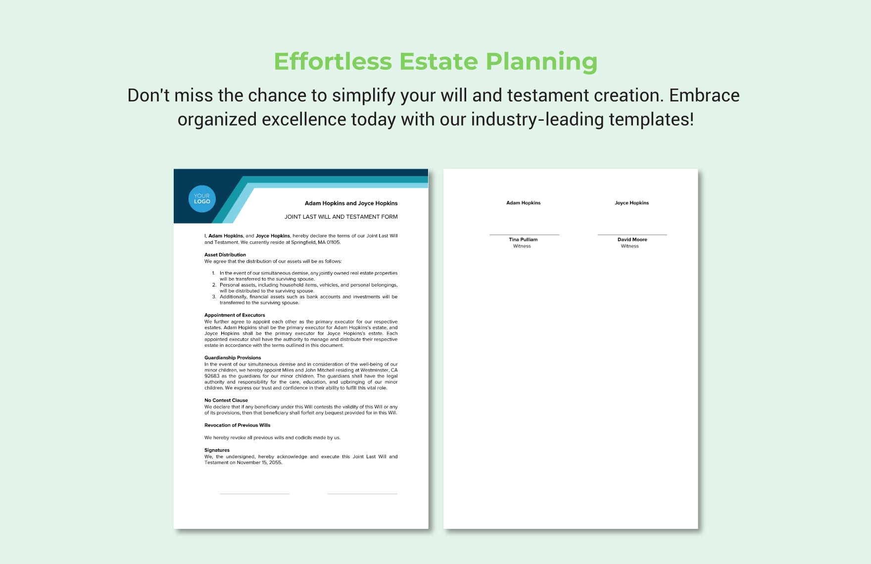 Joint Last Will and Testament Form Template - Download in Word, Google ...