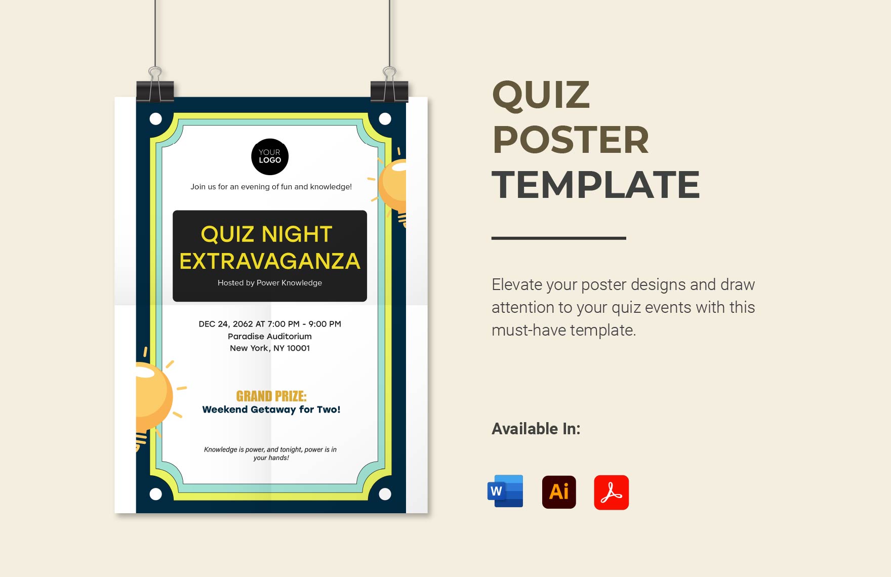 Summer Camp Poster Design Template - Download in Illustrator, PSD ...