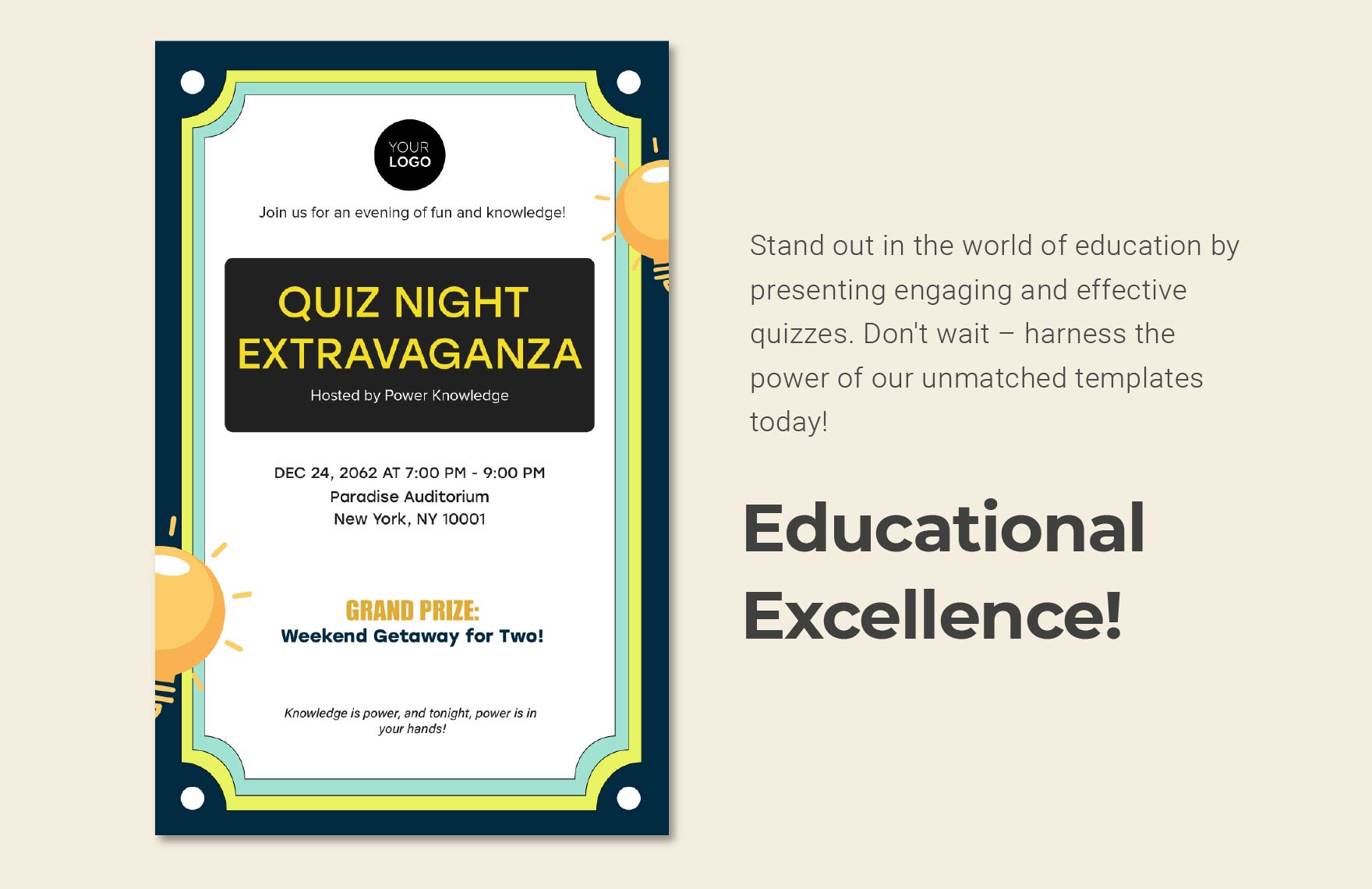Quiz Poster Template - Download in Word, PDF, Illustrator, PSD, Apple ...