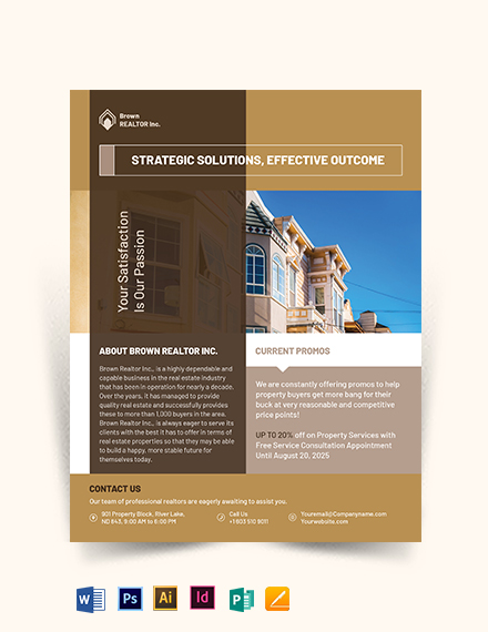 Modern Realtor Flyer Template - Google Docs, Illustrator, Word, Apple ...