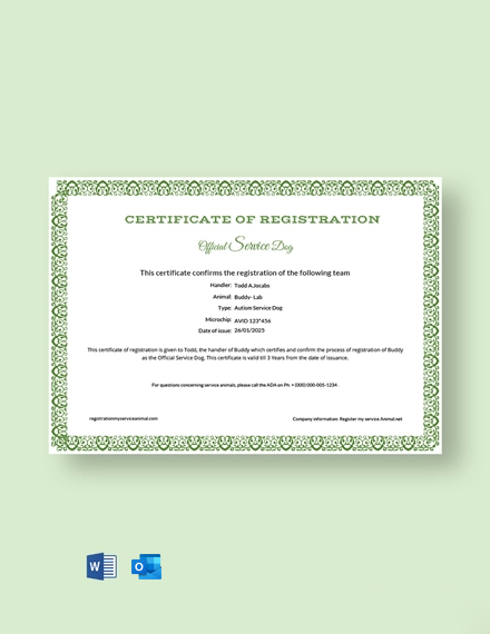 FREE 10 Years Service Certificate Template Word Outlook Template