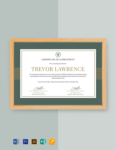 FREE Military Certificate Of Appreciation Template Word PSD 