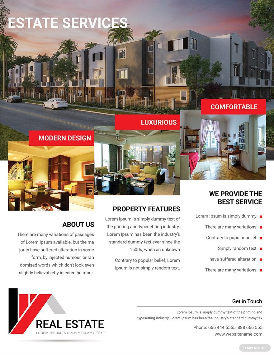 Real Estate Company Marketing Flyer Template Google Docs Illustrator