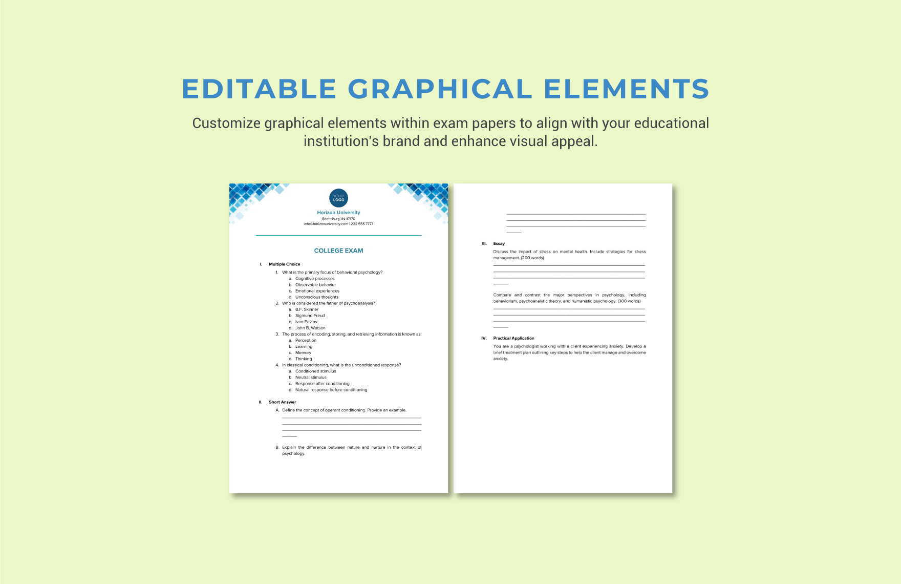 Free College Exam Template - Download in Word, Google Docs, PDF ...