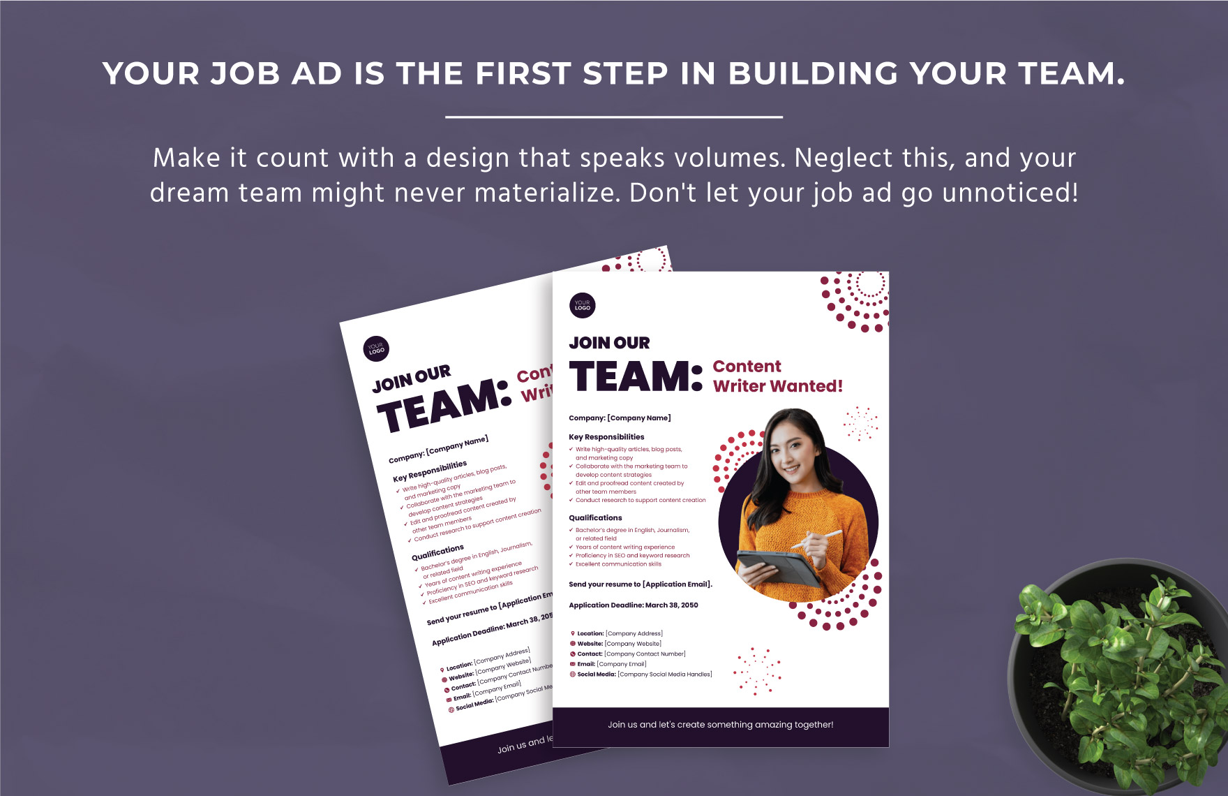 Content Writer Job Ad Template - Download in Word, PDF | Template.net