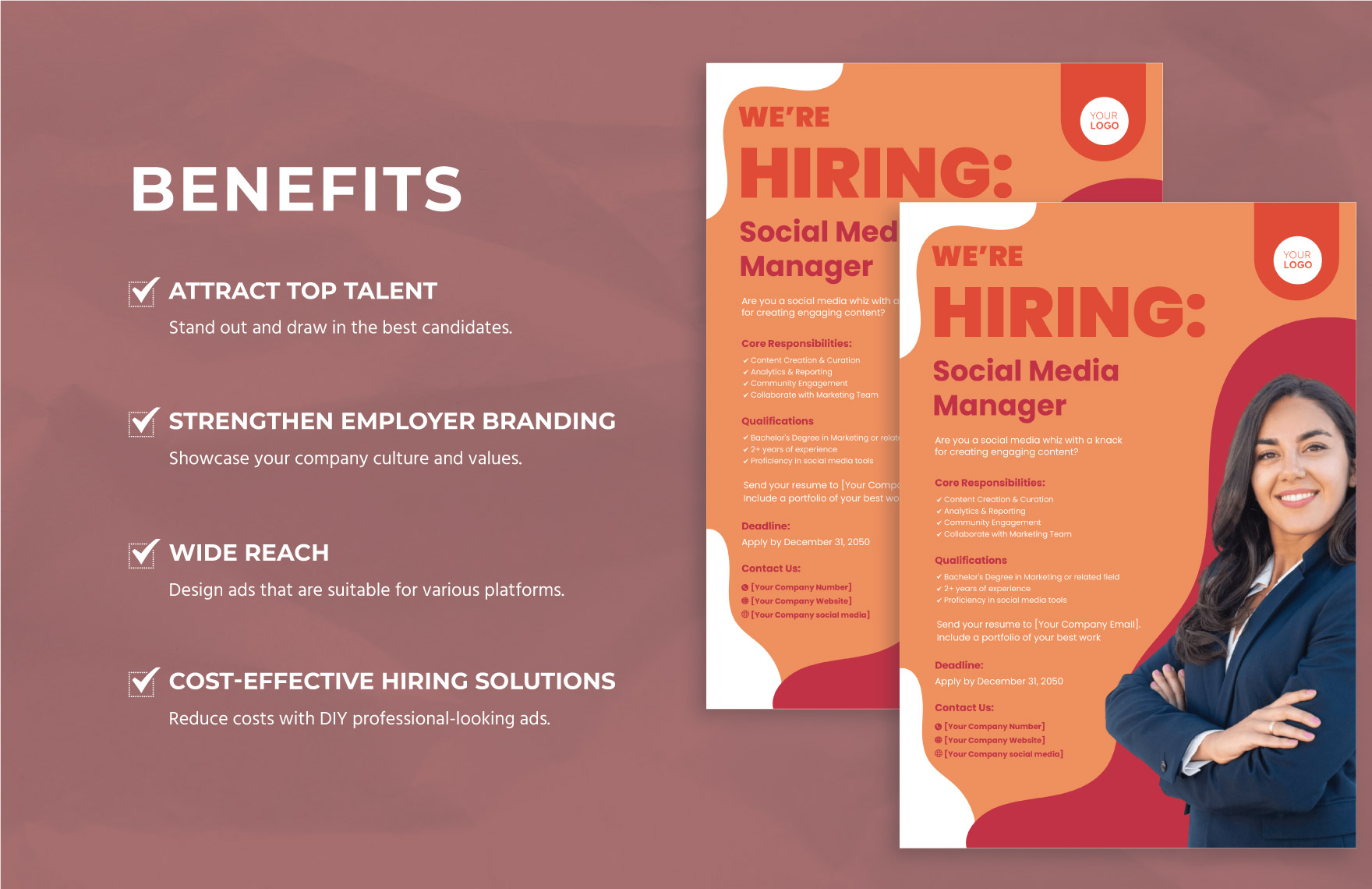 Social Media Manager Job Ad Template - Download in Word, PDF | Template.net