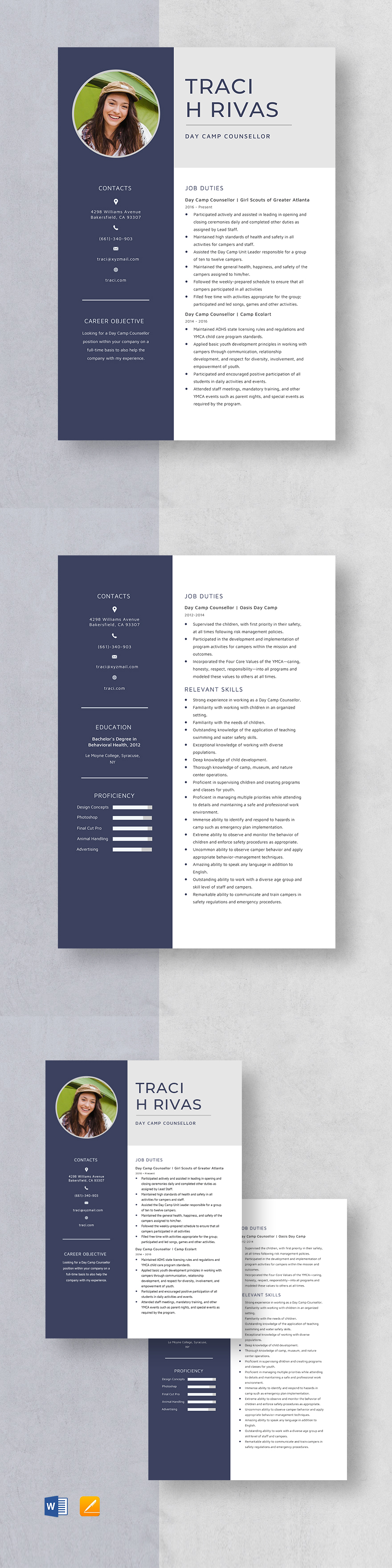 Free Day Camp Counsellor Resume Template - Word, Apple Pages | Template.net