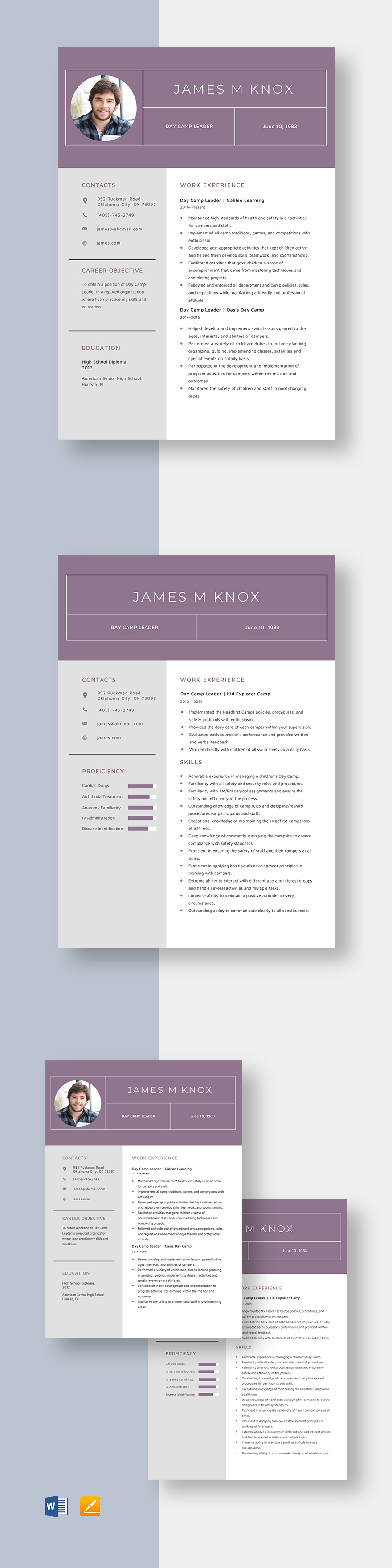 Free Camp Manager Resume Template - Word, Apple Pages | Template.net