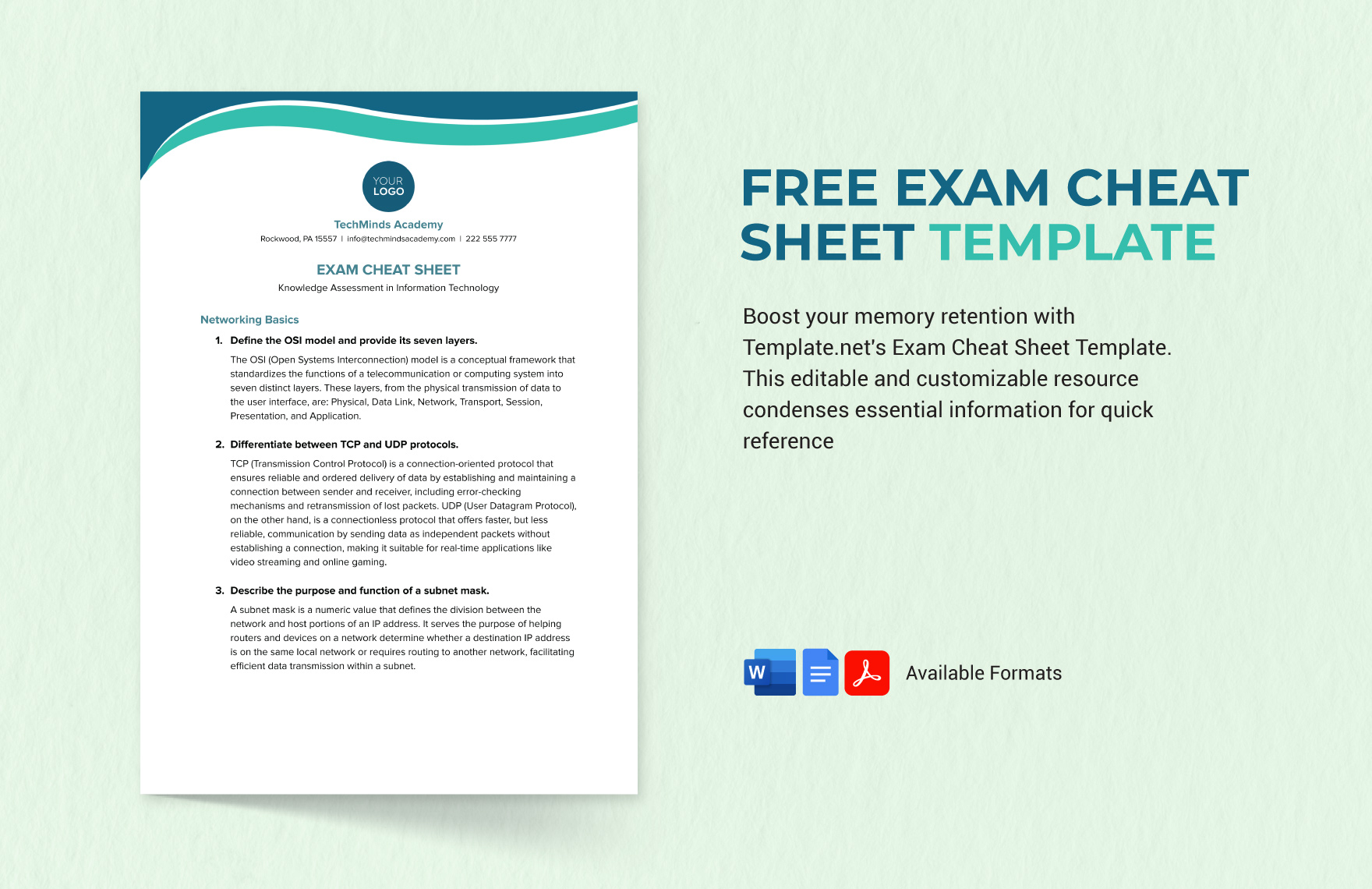 Exam Cheat Sheet Template In Word PDF Google Docs Download Exam Cheat Sheet Template In Word PDF Google Docs Download