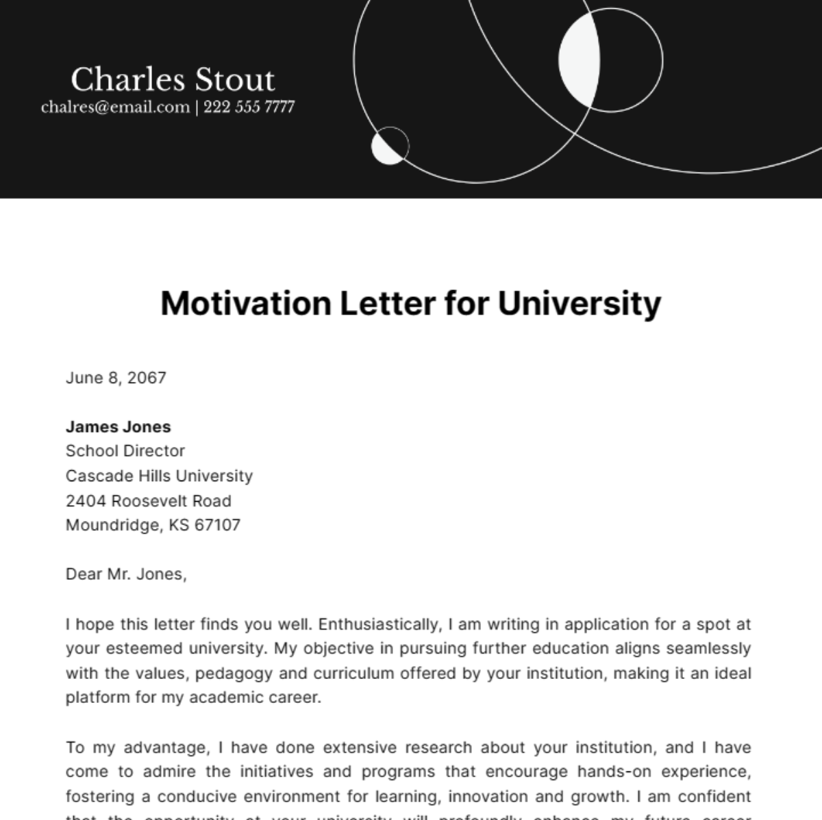 Motivation Letter For University Template Edit Online Download Motivation Letter For University Template Edit Online Download