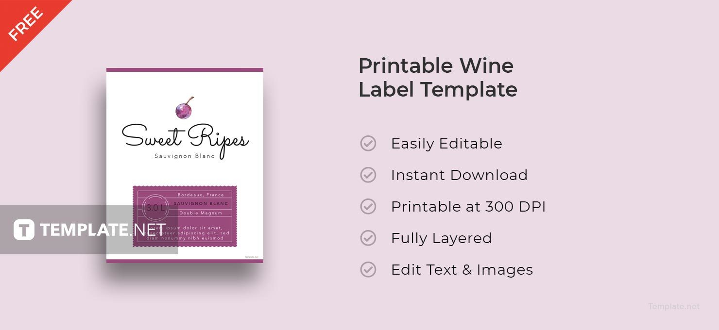 Free Printable Wine Label Template Adobe Illustrator | Template.net