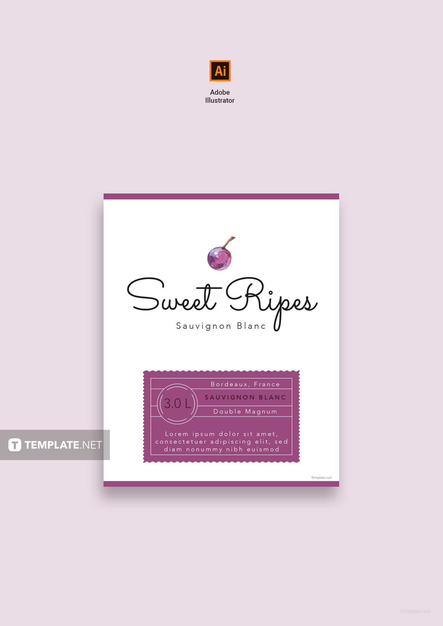 Free Printable Wine Label Template Adobe Illustrator Template