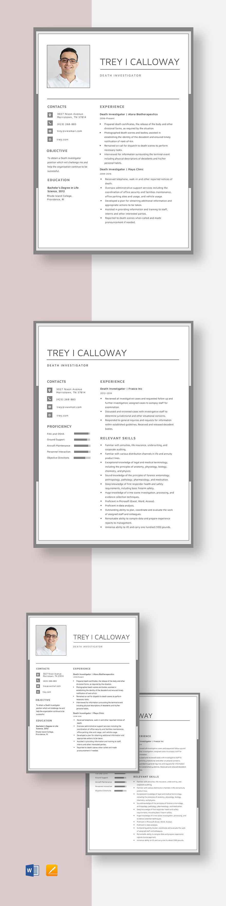 Accident Investigator Resume Template - Word, Apple Pages | Template.net