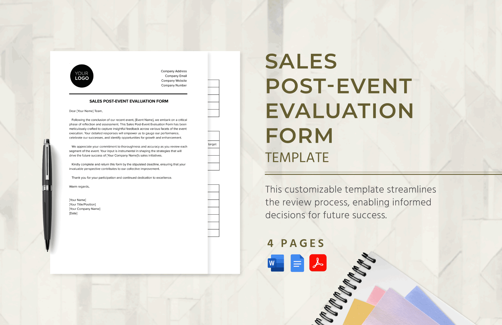 Sales Post Event Evaluation Form Template In MS Word Portable Sales Post Event Evaluation Form Template In MS Word Portable