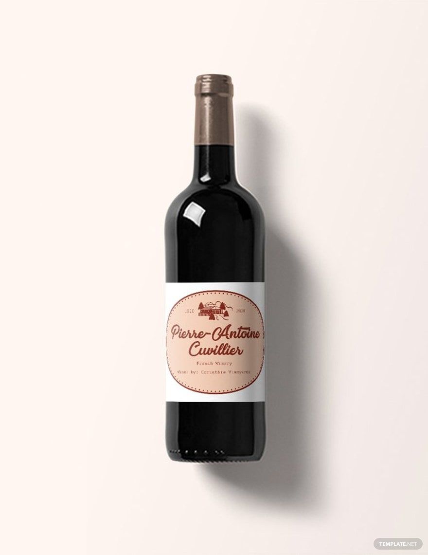 Free Vintage Wine Label Template Illustrator Word Apple Pages PSD 