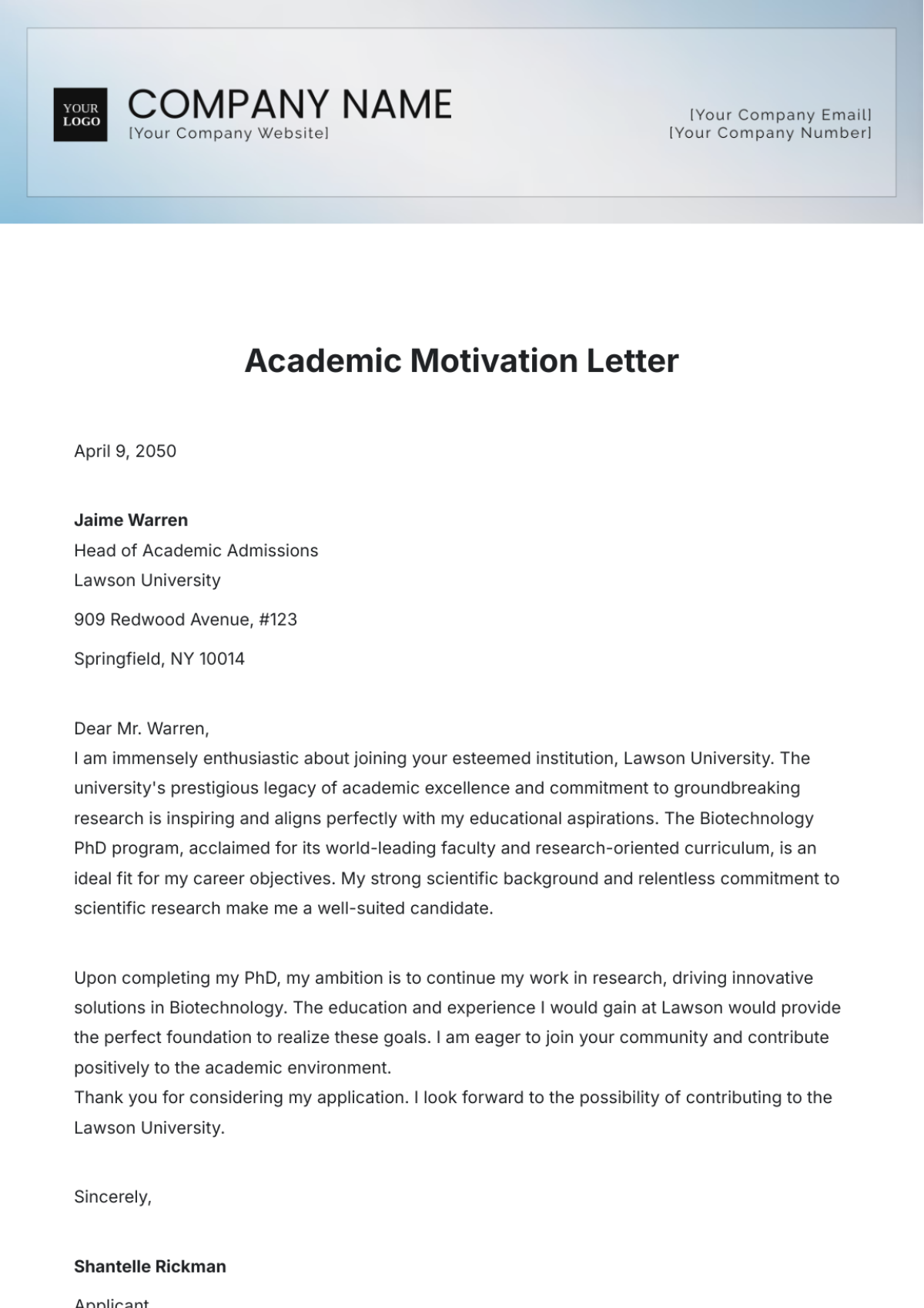 Aesthetic Academic Motivation Letter Template - Edit Online & Download ...