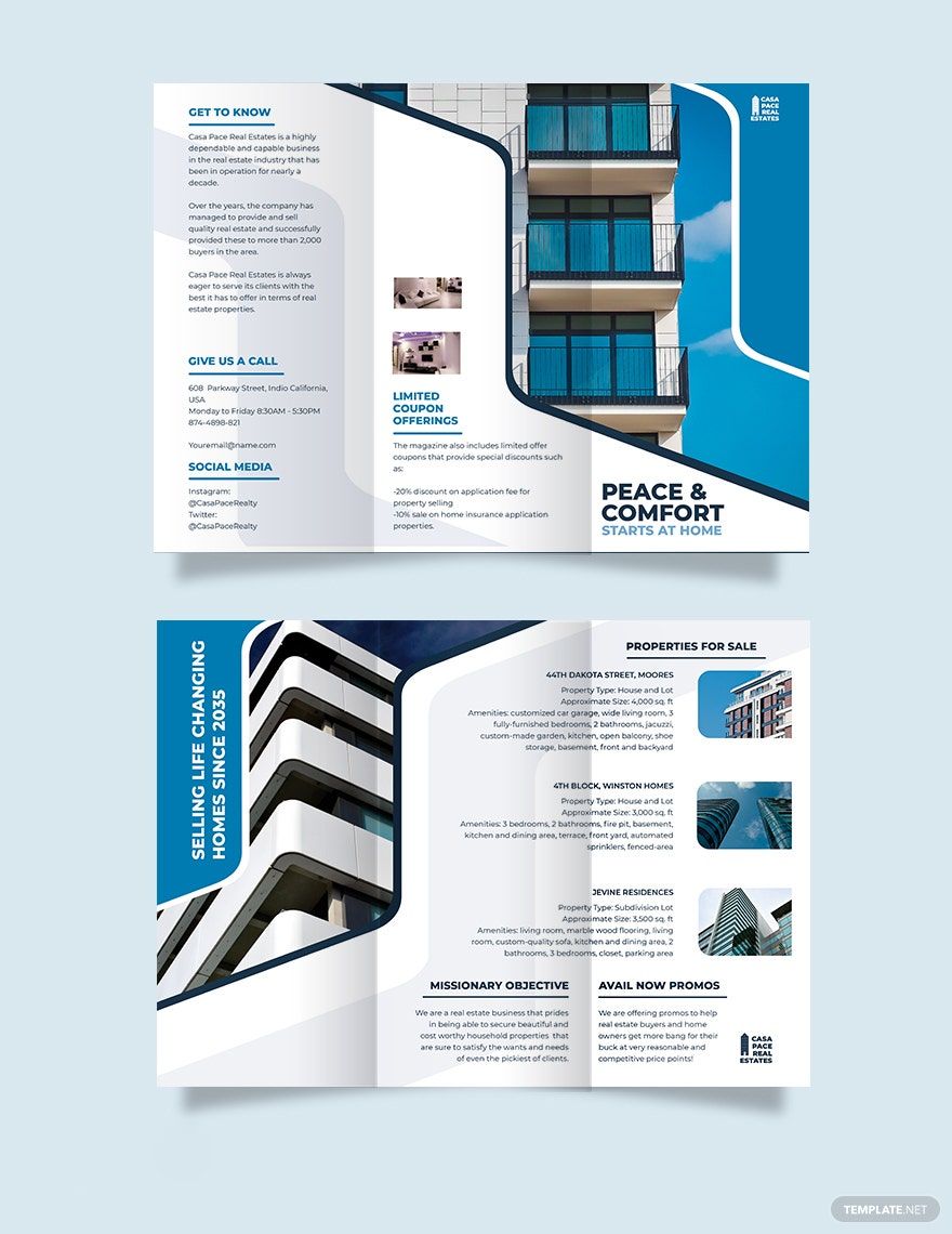 Real Estate Listing Tri fold Brochure Template Download In Word 