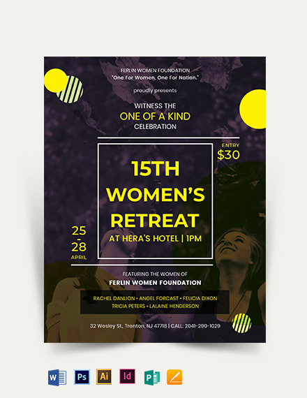 Women s Retreat Flyer Template Download 1872 FlyersAdobe PSD Women s Retreat Flyer Template Download 1872 FlyersAdobe PSD
