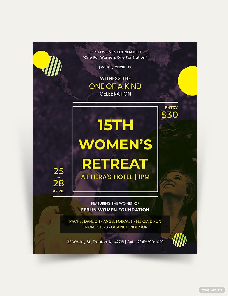 Free Free Women s Retreat Flyer Template Illustrator InDesign Word 