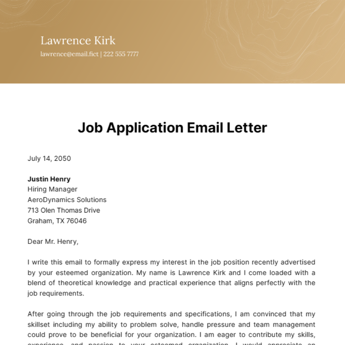 FREE Email Letter Edit Online Download Template
