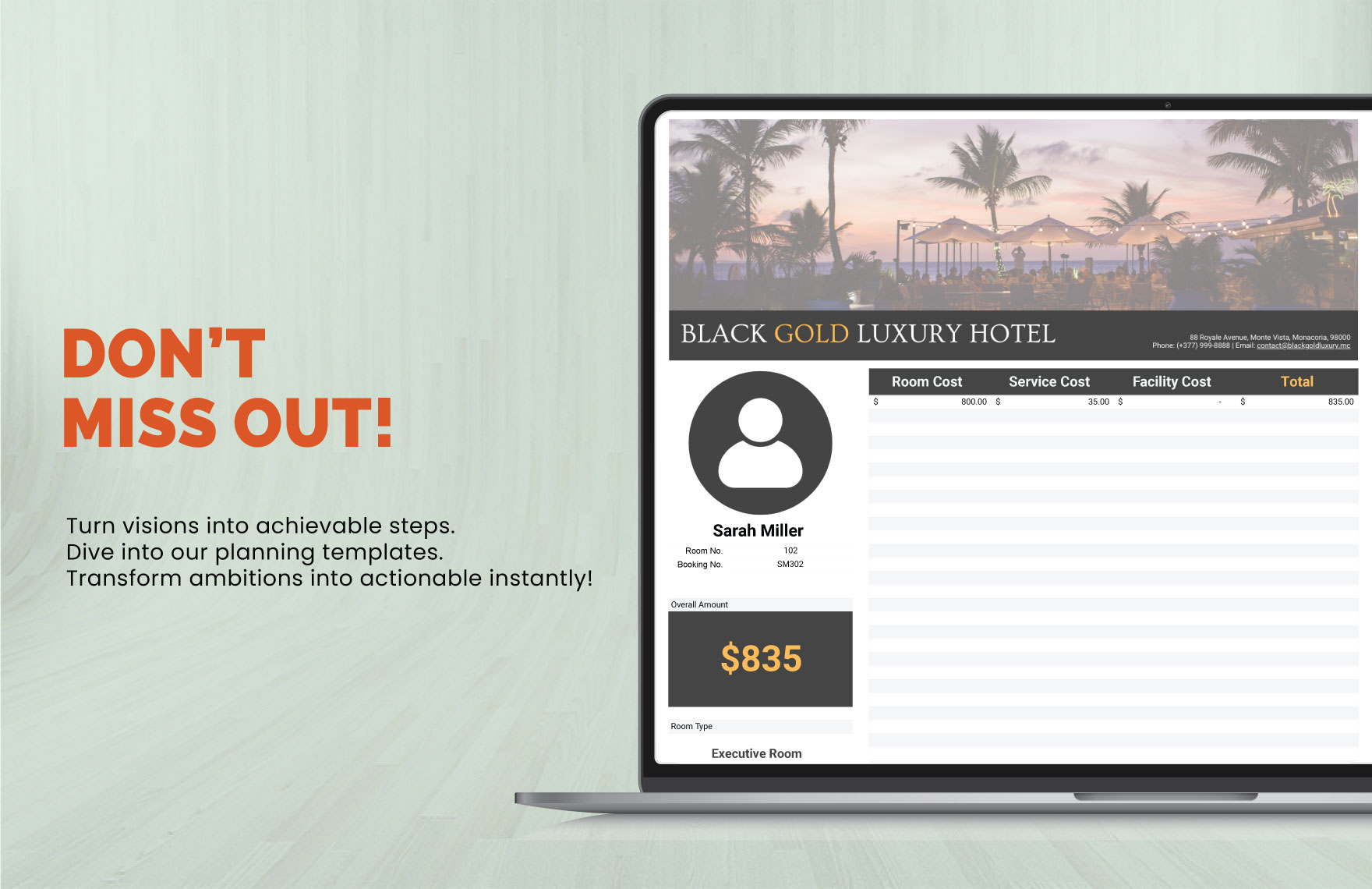 Hotel Expenses Template - Download in Excel, Google Sheets | Template.net