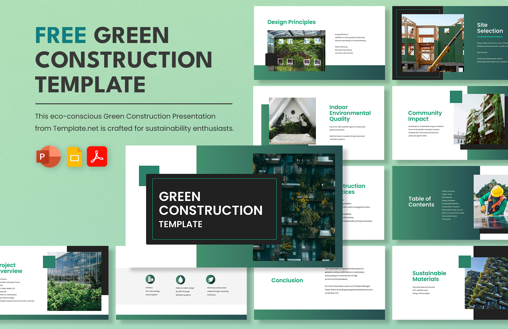 Free Green Construction Template - Download in PDF, PowerPoint, Google Slides | Template.net