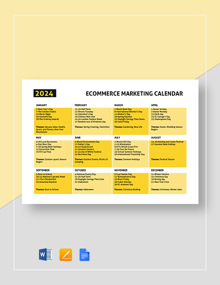 Marketing Calendar Template - 30+ Excel, PDF Documents Download