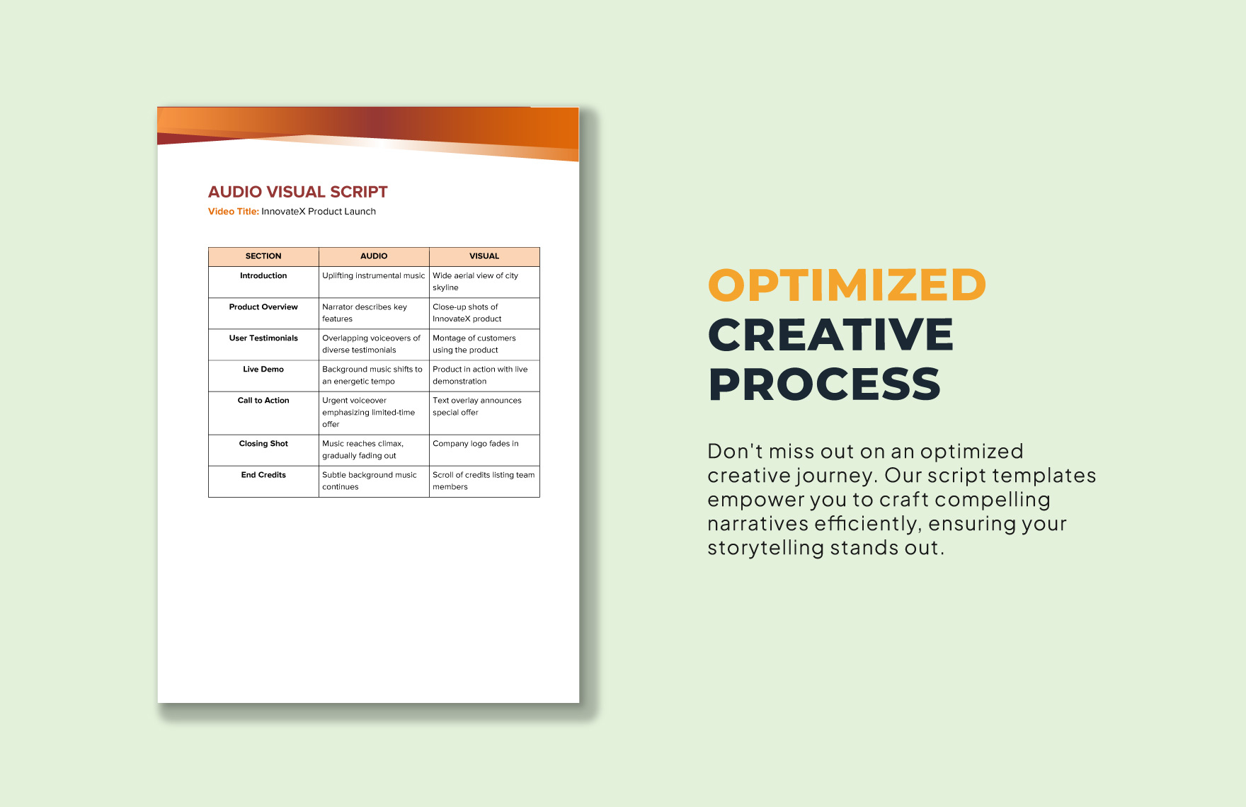 Audio Visual Script Template In Word PDF Google Docs Download