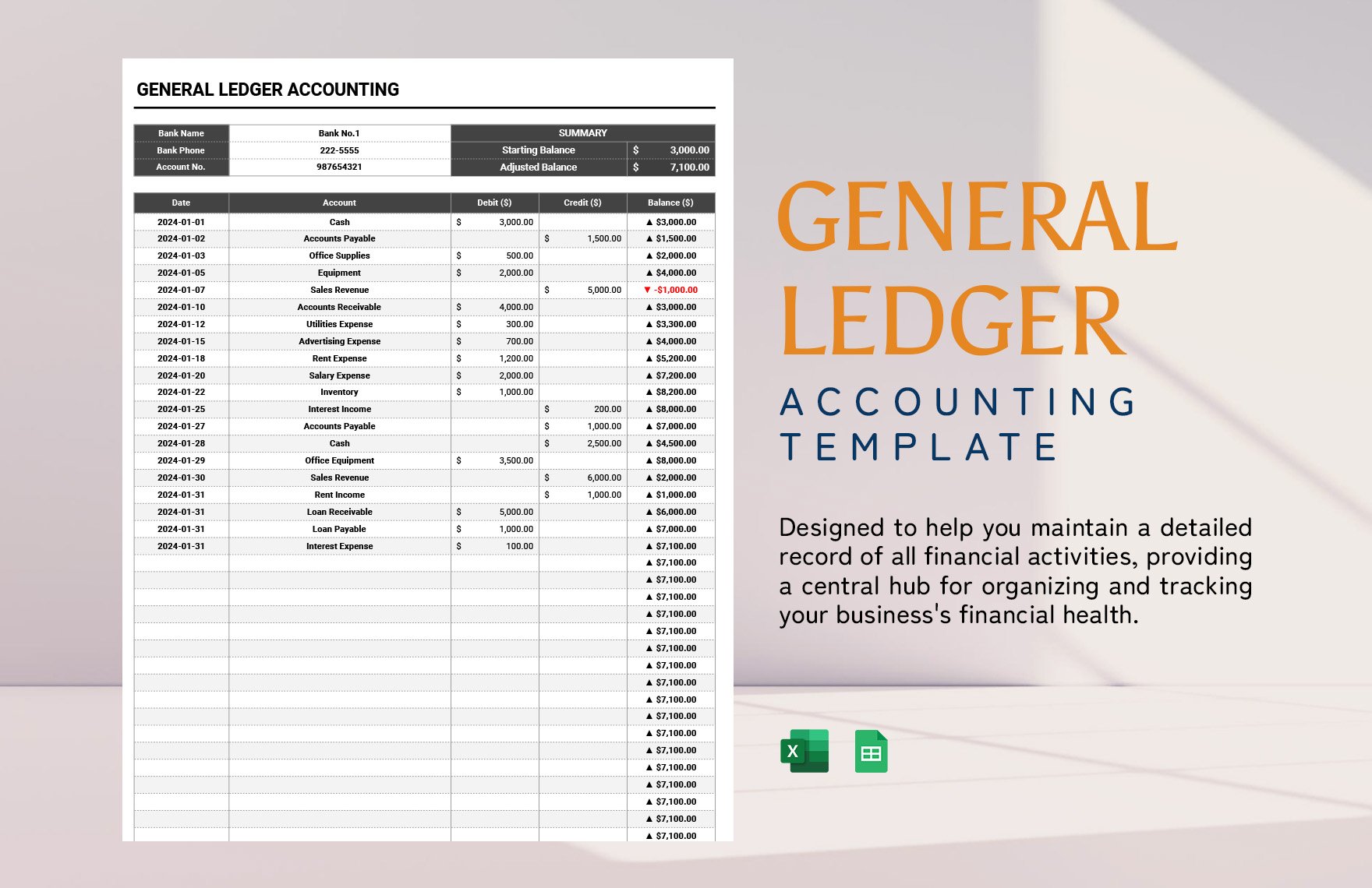 Free Ledger Templates In Excel To Download