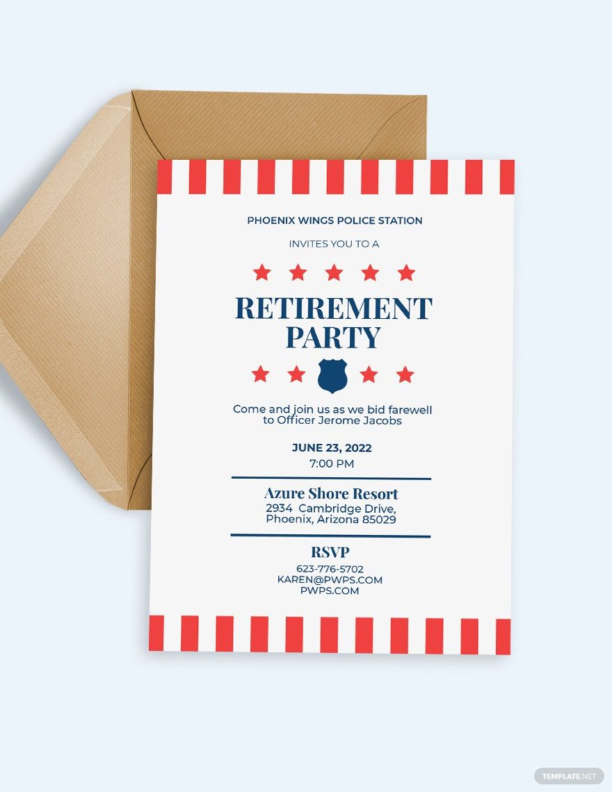 Free Police Retirement Party Invitation Template Download In Word 