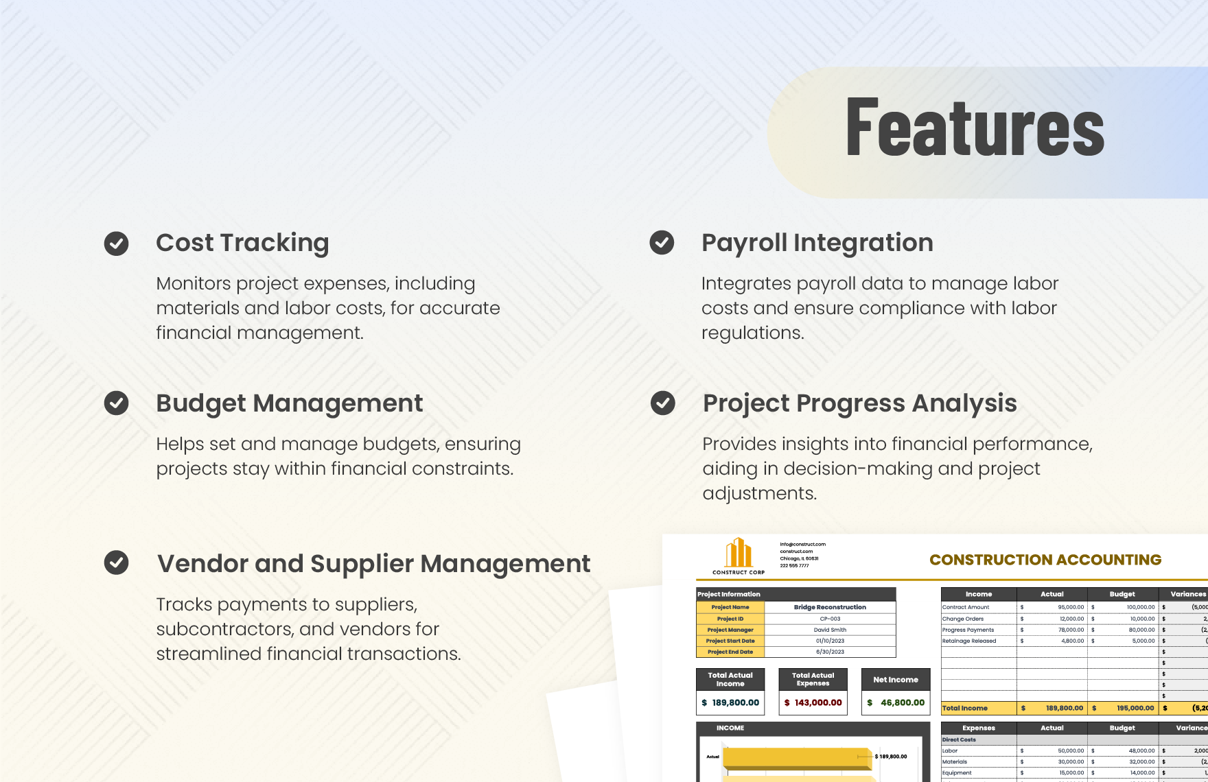 Construction Accounting Template - Download in Excel, Google Sheets ...