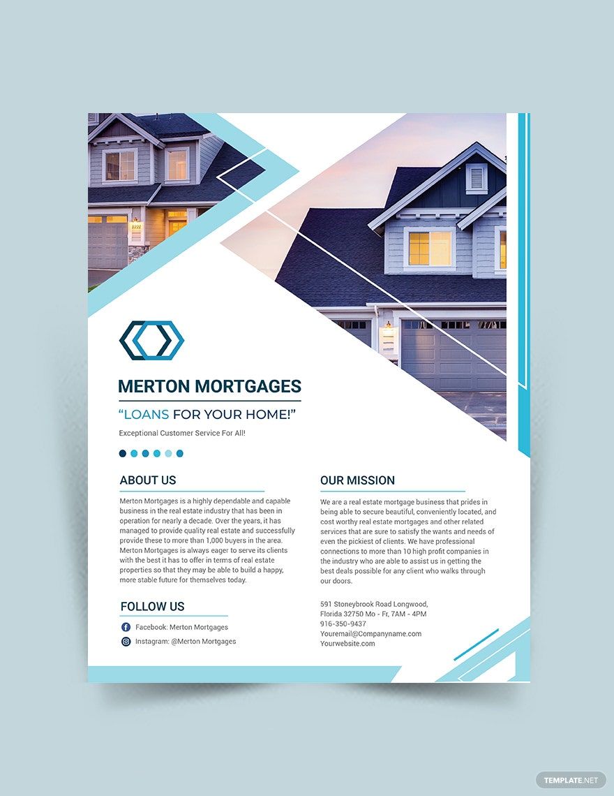 Mortgage Marketing Flyer Template Word Apple Pages PSD Publisher 