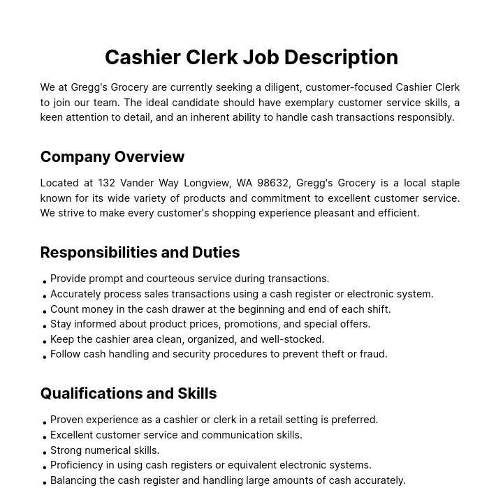 Free Sample Job Description Format Template To Edit Online Free Sample Job Description Format Template To Edit Online
