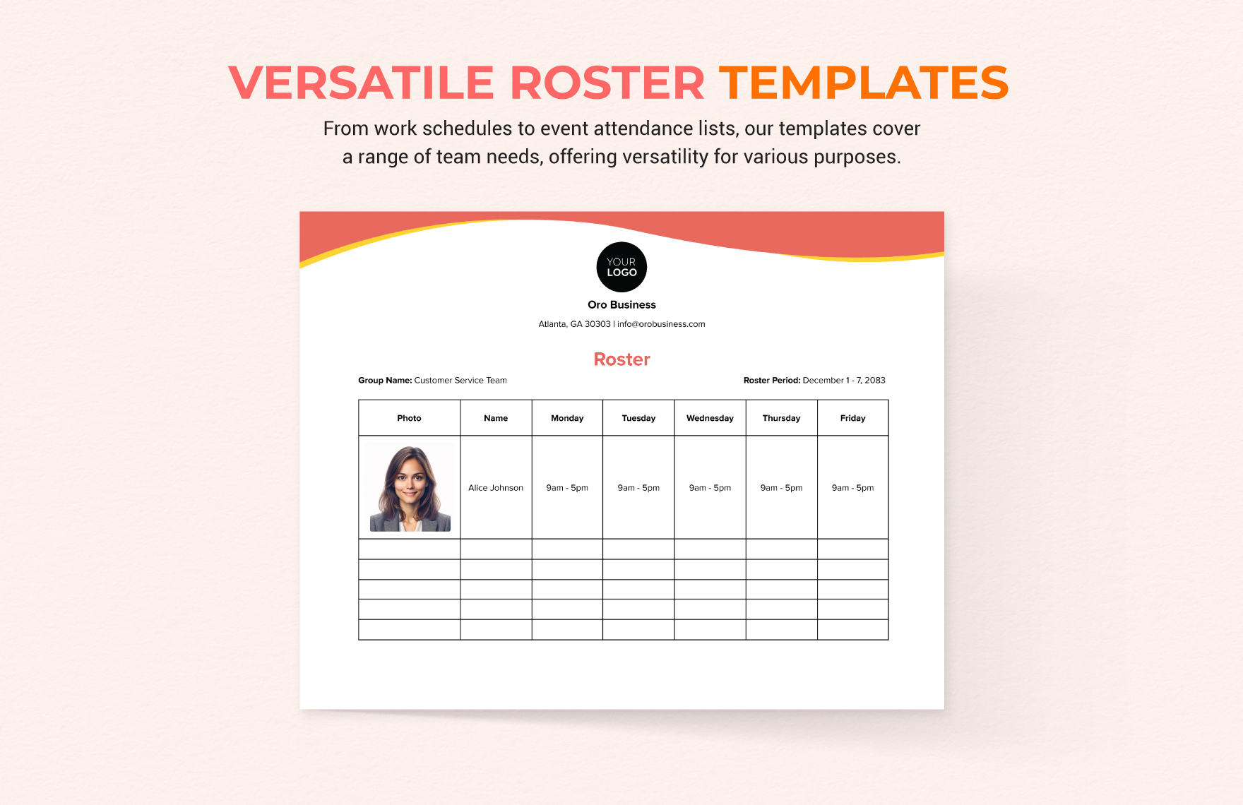 Free Roster with Pictures Template - Download in Word, Google Docs, PDF ...