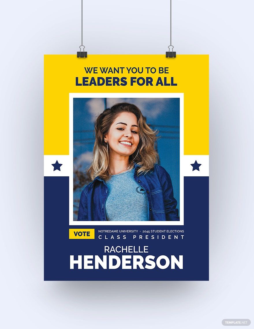 School Election Poster Template Illustrator PSD Apple Pages 