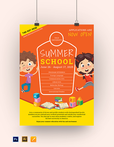 Summer School Banner Template - Google Docs, Illustrator, Word, Apple ...