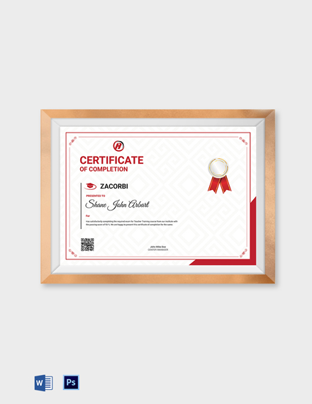 Professional Certificate Template - 9+ Free PDF, PSD, Vector, Eps ...